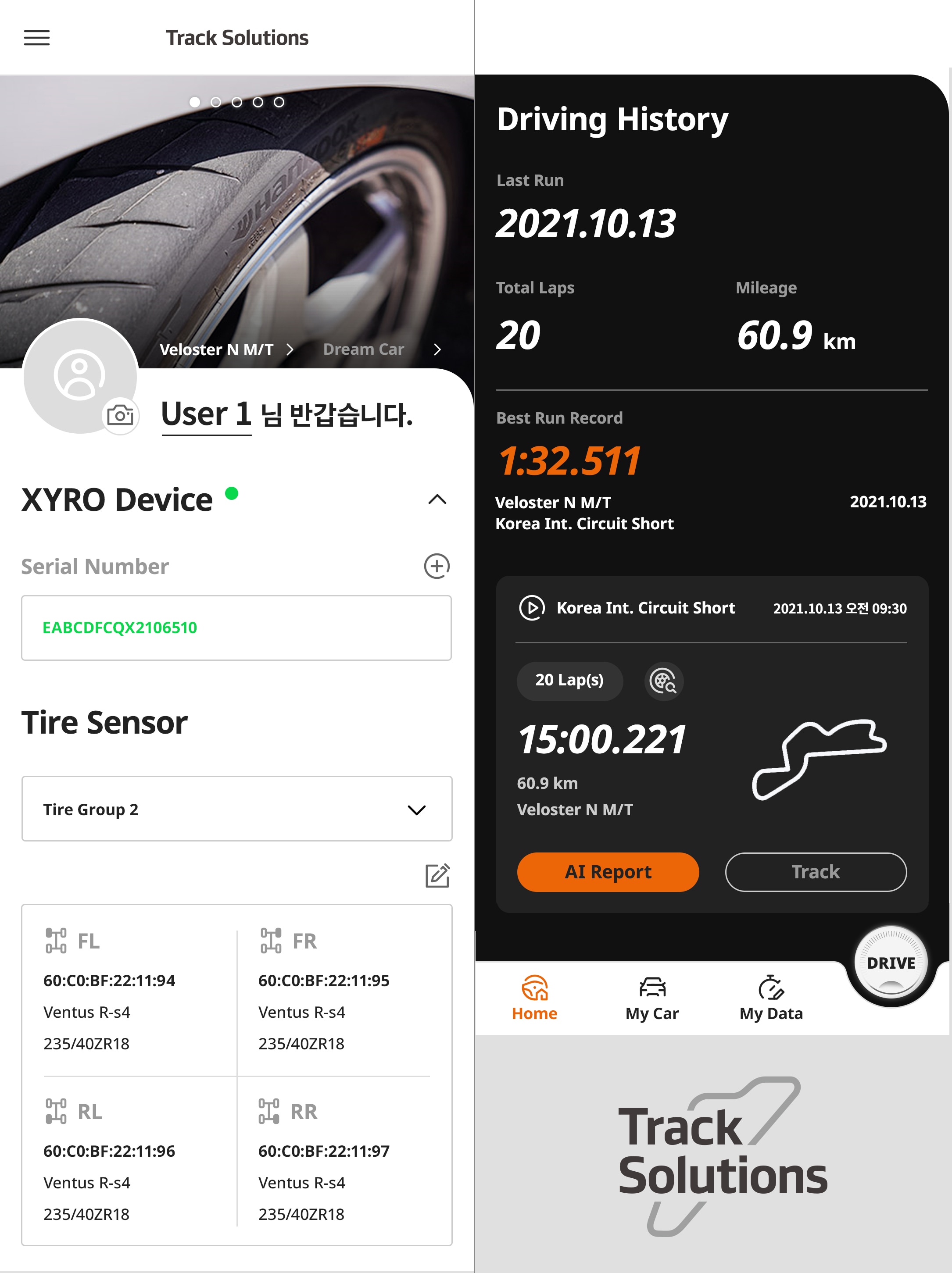 Hankook Tire is up ahead of developing a racing data analysis service ...