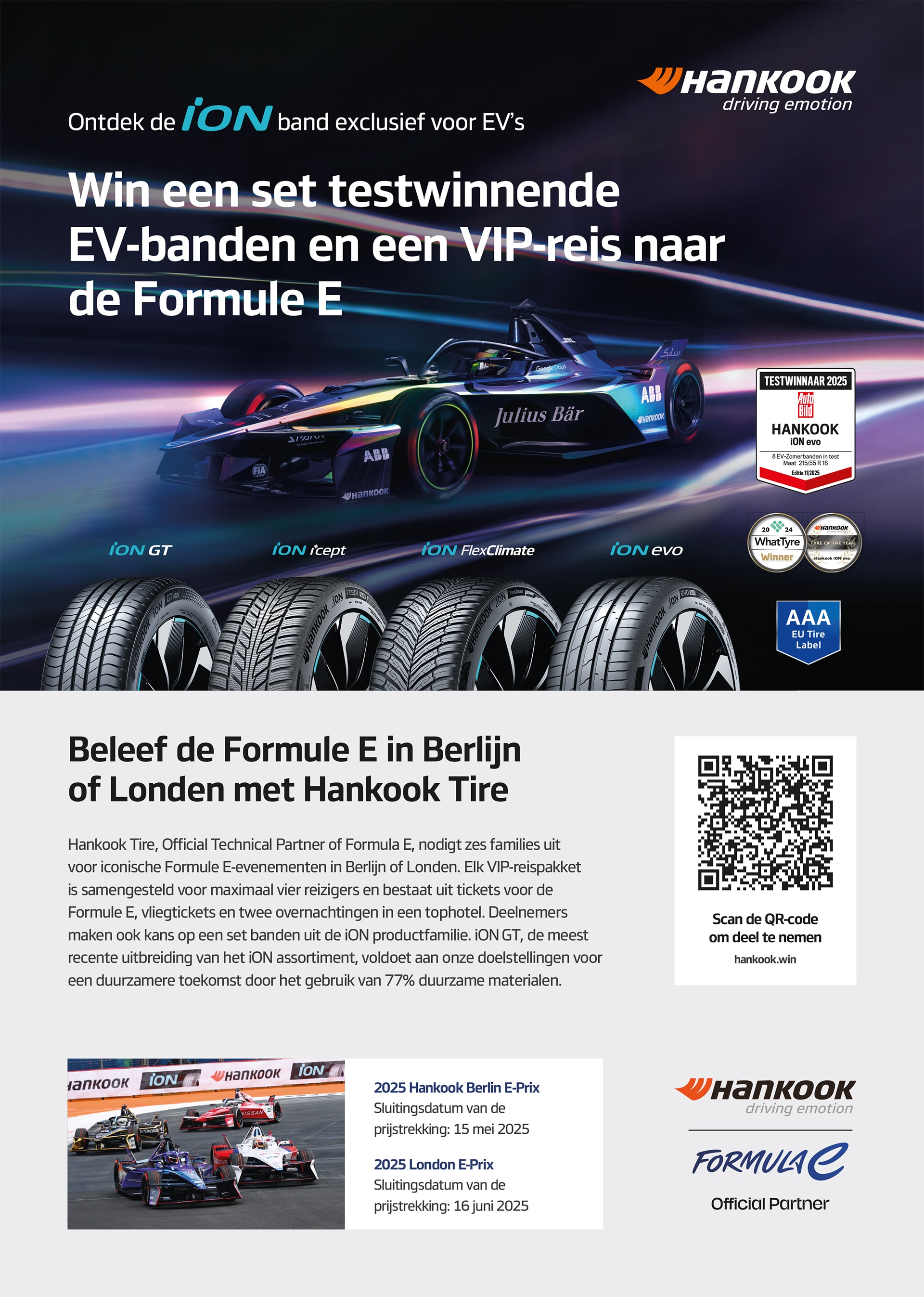 Win een VIP-reis naar de Formule E in Londen | Promotie | Hankook Tire ...